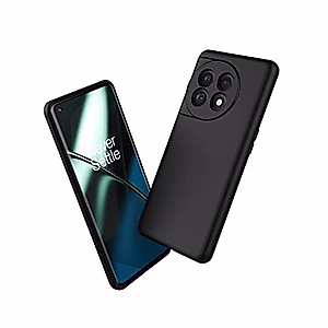 Foluu Silicone Case for OnePlus 11, Liquid Gel Rubber Bumper Case with Soft Microfiber Lining Cushion Slim Hard Shell Shockproof Protective Cover for OnePlus 11 5G 2023 (Black)