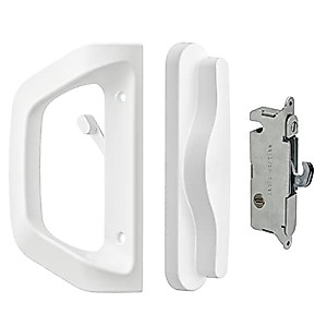 EASILOK Sliding Door Lock Patio Door Handle Set with Mortise Lock Sliding Glass Door Lock Replacement Convertible Fits Door Thickness from 1-1/2" to 2-4/25",3-15/16''Screw Hole Spacing