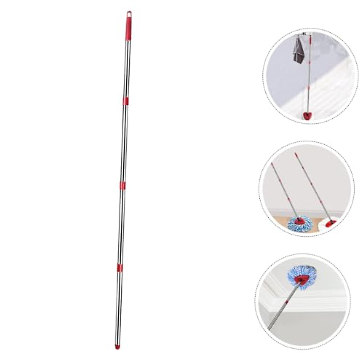 OUNONA 1 Set Mop Replacement Handle Mop Accessories Triangle Mop Handle Spins Mop Stick Rotating Mop Handle Commercial Mop Handle Mop Stick Replacement Spins Mop Rod Stainless Steel