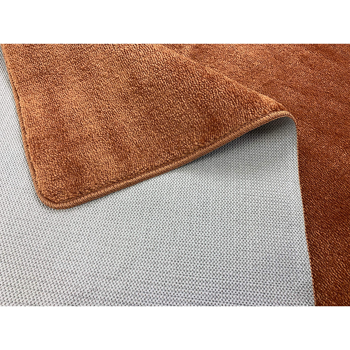 Euro Collection Solid Color Area Rug Rugs Slip Skid Resistant Rubber Backing Machine Washable More Color Options Available (Burnt Orange, 3'3" x 4'11")