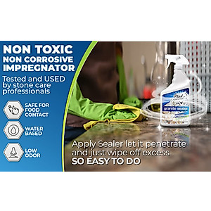 Black Diamond Stoneworks Granite Sealer to Seal and Protect (Pint) and USDA Certified BioBased Granite Cleaner (Quart) Bundle. Use on Granite, Quartz, Marble, Countertops.