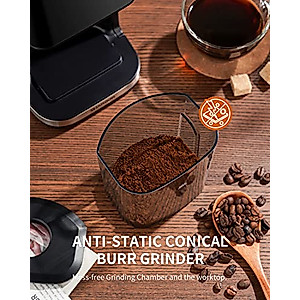 SHARDOR Conical Burr Coffee Grinder Electric for Espresso with Precision Electronic Timer, Touchscreen Adjustable Coffee Bean Grinder with 51 Precise Settings, Brushed Stainless Steel