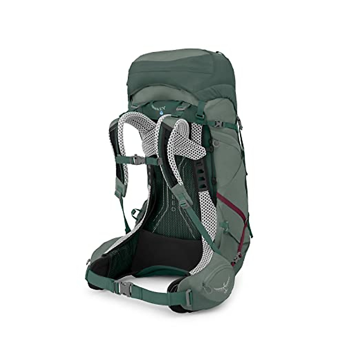 Osprey Aura AG LT 50L Women's Backpacking Backpack, Koseret/Darjeeling Spring Green, WM/L
