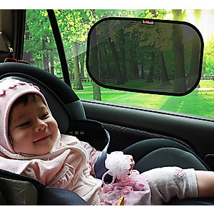 Car Window Shade Sun Screen Keeps Interior Cooler to Protect Baby, Infants & Kids 2 Pcs. With Non-Slip Pad