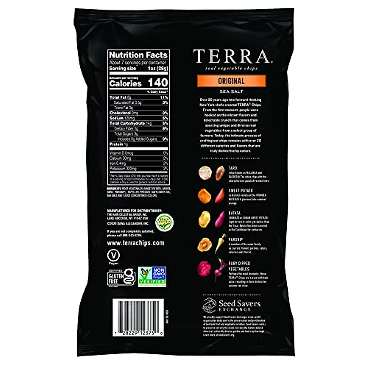 Terra Vegetable Chips, Original Chips with Sea Salt, 6.8 Oz