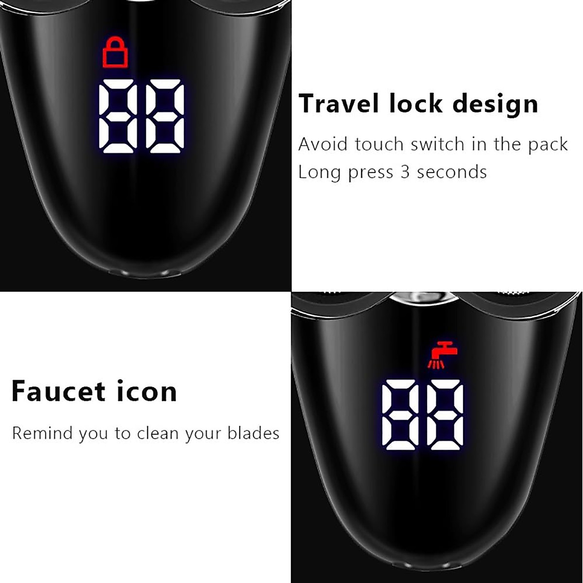 Head Shavers for Bald Men, 5 in 1 Facial & Body Grooming Set Electric Shaver Hair Trimmer Beard Electric Razor for Men Bald Shaving Machine Digital LCD Display