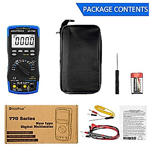 Digital Multimeter AP-770D TRMS 40000Counts Multimeter Tester Autoranging Voltmeter Ammeter with High Precision for NCV AC/DC Voltage Current Resistance Capacitance Frequency Diodes hFE Temperature