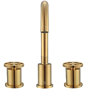 Ancona Nova Double Handle Widespread Bathroom Faucet in Brushed Titanium Gold AN-4511