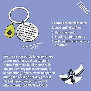 TIIMG Avocado Inspirational Quote Keychain Avoacdo Lover Jewelry Avocado Girl Fruit Gift (avocado whenever)