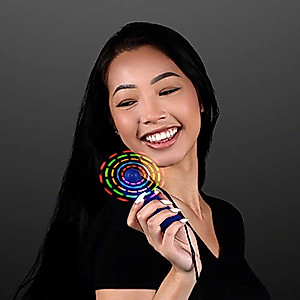 FlashingBlinkyLights Light Up LED Mini Handheld Fan with Blue Handle