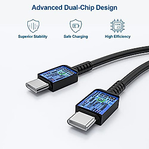 Fast Charger Type C, 2Pack 25W USB C Wall Charger Fast Charging Block with 10ft C to C Charging Cable for Samsung Galaxy S22, S22 Plus, S20 / S21 Ultra Plus, Note 20 / Note 10 Plus