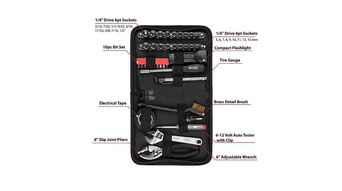Performance Tool W1197 38-Piece Compact Car Emergency Tool Set