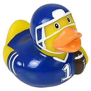 Football Rubber Duck Toy Duckies for Kids, Bath Birthday Gifts Baby Showers Summer Beach and Pool Activity, 2" (6-Pack)