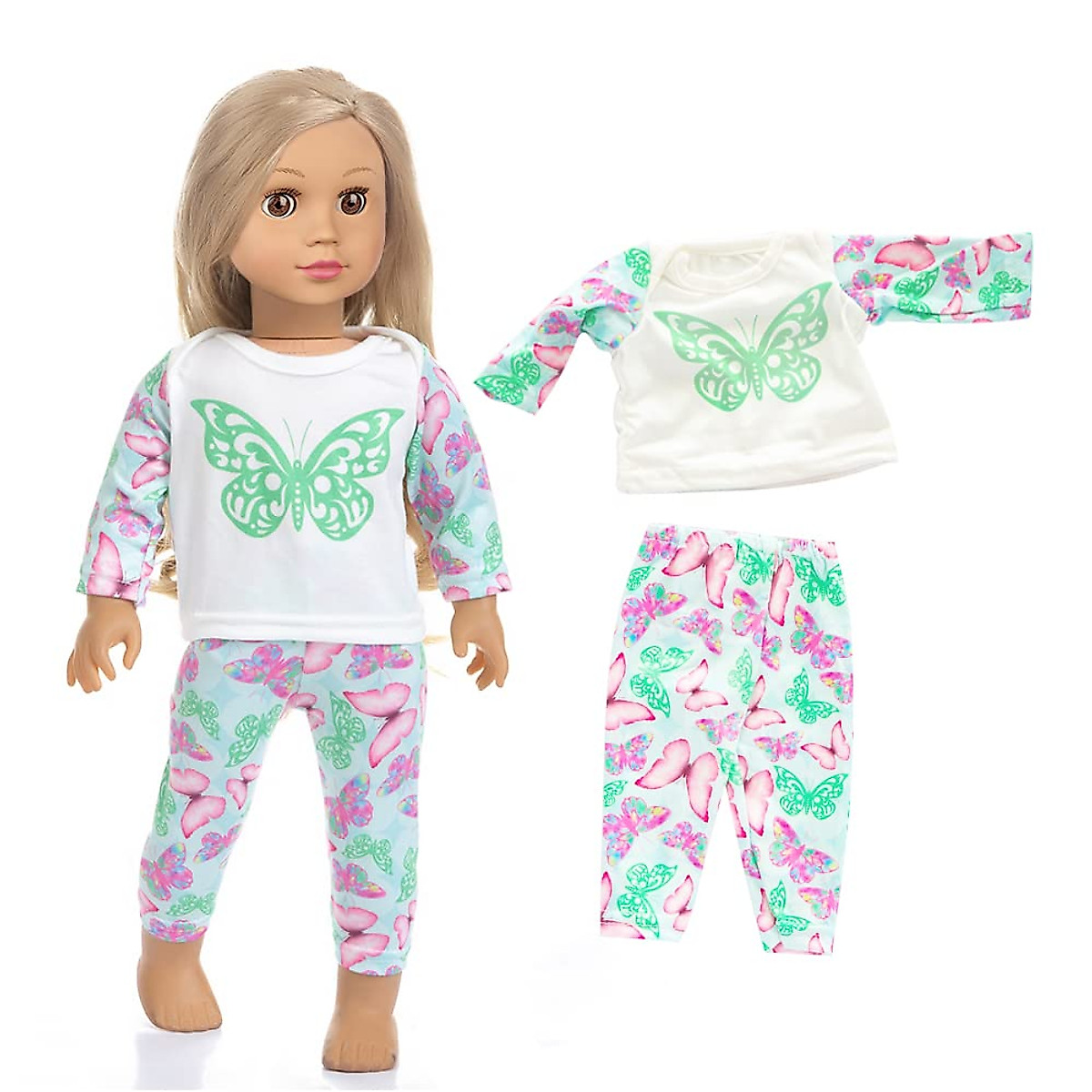 ZQDOLL American 18 inch Doll Clothes and Accessories,7 Outfits , Fits 18 inch Dolls, Birthday Gifts