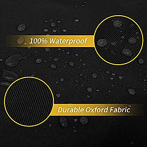Waterproof Outdoor TV Cover for 46-48 inch TV with Bottom Cover, Thick Fabric, Dustproof and Weatherproof TV Cover with Remote Control Pocket, Black