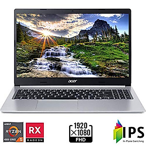 Acer Aspire 5 A515-44G-R83X, 15.6" Full HD, AMD Ryzen 5 4500U Hexa-Core Mobile Processor, AMD Radeon RX 640, 8GB DDR4, 256GB NVMe SSD, WiFi 6, HD Webcam, Backlit Keyboard, Windows 10 Home