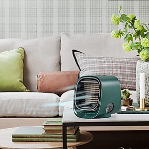 Fit Choice 3-IN-1 Portable Air Conditioner, 500 ML Evaporative Air Conditioner Humidifier Recharge USB , Air Conditioner Portable Personal Air Cooler Desktop Small Fan The Office, 3-Speed Mode (Green)