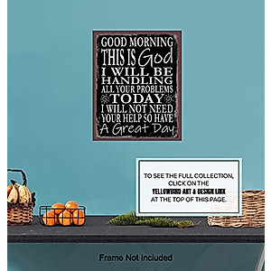 God Wall Decor Picture - Faith Wall Decor - Religious Gifts for Men, Women - Catholic Gifts for Men - Funny Christian Wall Art - Church Decorations - Grateful Wall Art - Inspirational Wall Decor Sign