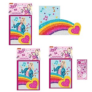 Unique JoJo Siwa Birthday Party Supplies Bundle Pack includes 24 Party Invitations