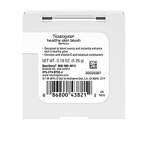 Neutrogena Healthy Skin Powder Blush Makeup Palette, Illuminating Pigmented Blush with Vitamin C and Botanical Conditioners for Blendable, Buildable Application, 10 Rosy,.19 oz