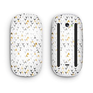 Design Skinz Karamfila Yellow & Gray Floral V3 Vinyl Decal Compatible with The Apple Magic Mouse 2 (Wireless, Rechargable) with Multi-Touch Surface