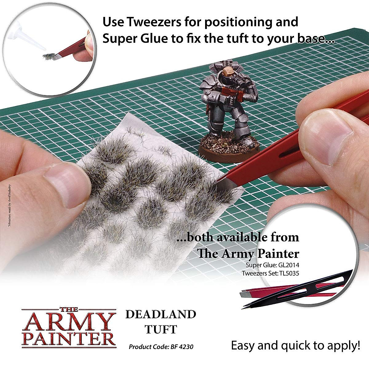 The Army Painter Tufts - Battlefield Tufts: Deadland Tuft, 77 Pcs, 3 Sizes -Terrain Model Kit for Miniature Bases & Model Grass Tufts -Diorama Supplies & Diorama Grass for Mini Basing & Gaming Scenery