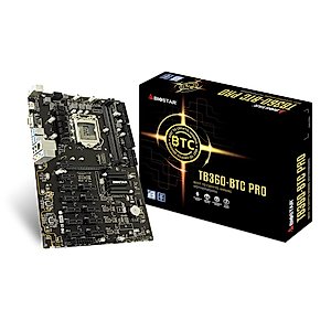 Biostar USA Warranty TB360-BTC PRO 2.0 Core i7/i5/i3 (Intel 8th and 9th Gen) LGA1151 Intel B360 DDR4 12 GPU Mining Motherboard Upgraded Model