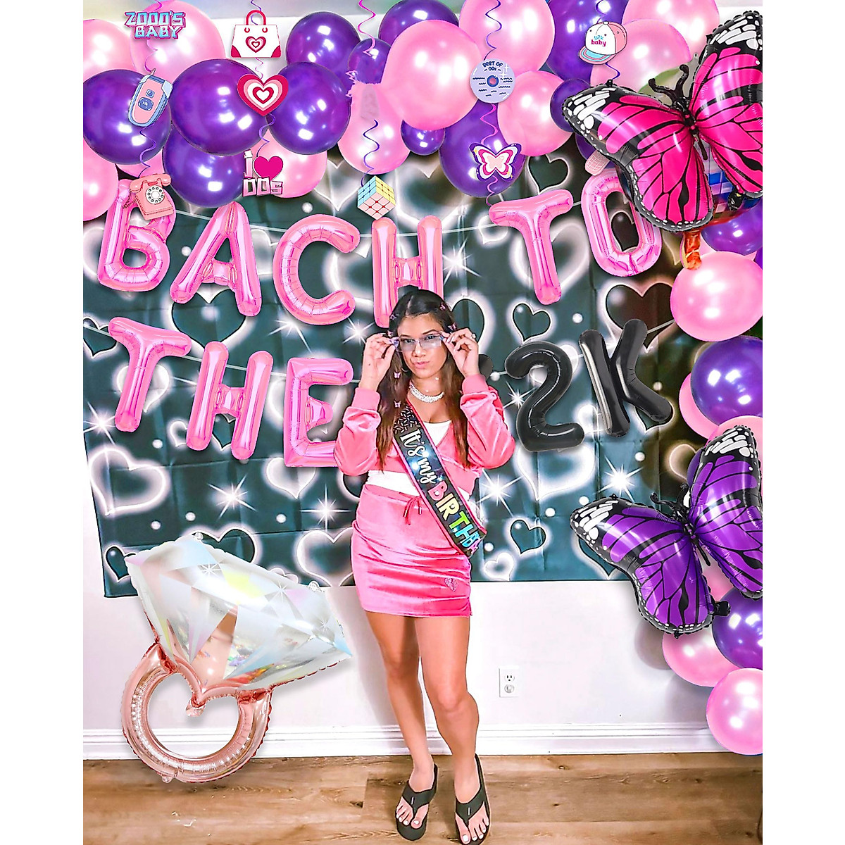 JeVenis Bach to the Y2K Balloons Y2K Bach Party Decoration Retro 70s Bridal Shower Decorations Throwback Bachelorette Balloons