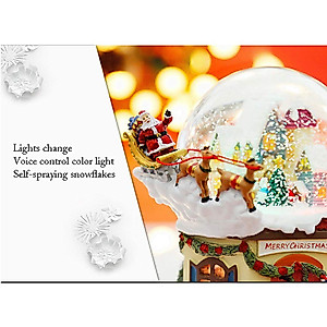 ZSM Music Boxes for Boys and Girls Music Box Christmas Music Box 'Jingle Bells' Musical Figurine Crystal Ball Music Box Santa and Reindeer Christmas Snow Globe