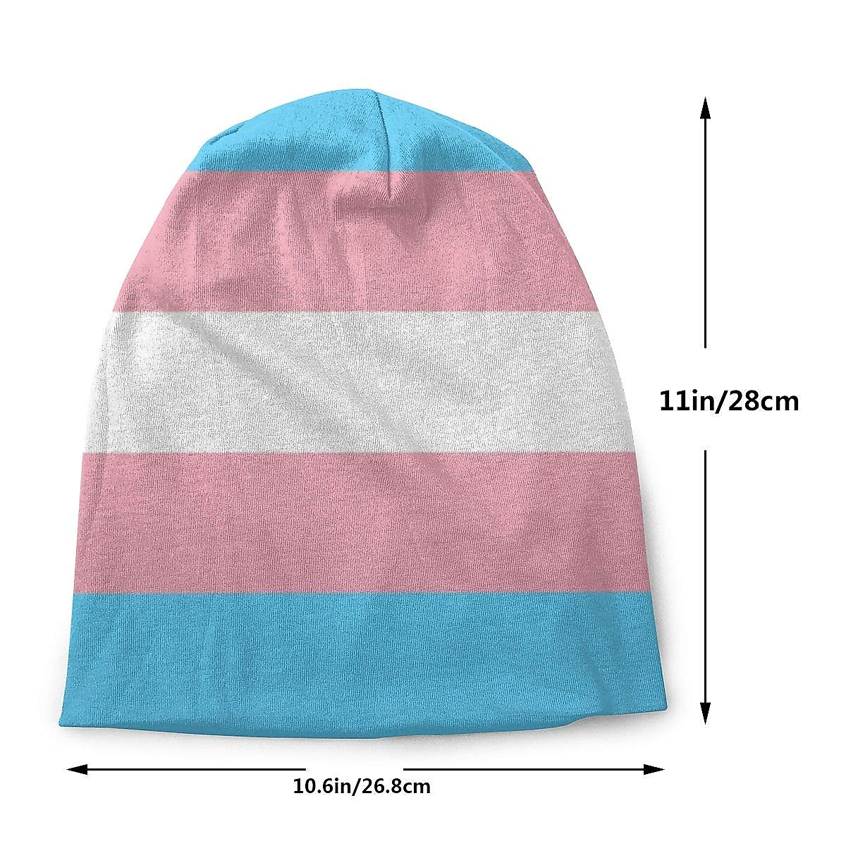 YISHOW Transgender Pride Flag Beanie Baggy Hat Slouchy Skull Beanie for Men Women