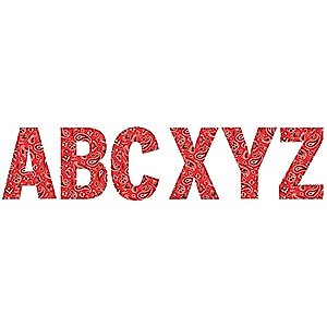 Eureka Red Bandana 7" Deco Letters, 129 Pieces
