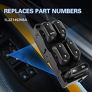 Driver Side Master Power Window Switch Replacement for Ford F250 F350 F450 F550 2002, 2003, 2004, Ford Explorer 2002, 2003, Ford Excursion & Mercury Mountaineer 2002-2005, Replace OE 1L2Z14529BA