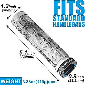 TOPCABIN Bicycle Grips Double Lock Rubber Grips Bicycle Handlebar Grips Comfortable Bike Grips for Bicycle Mountain BMX (Camouflage White)