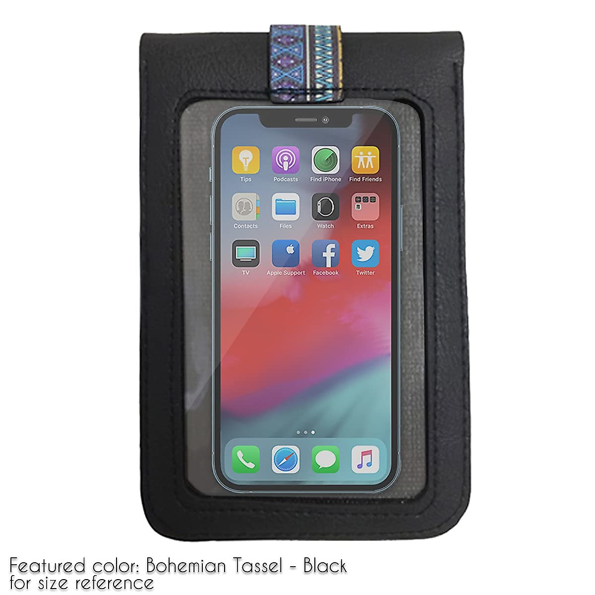 Small Travel Purse Pouch Bag - Crossbody Strap Wallet Smartphone Touchscreen Case Ball Sports Game, Animal, American Flag (Sports - Baseball)