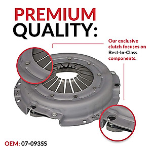 Clutch And Slave Kit Compatible With Aerostar Ranger B2300 Base XL XLT Splash STX SE Sport 2-Door 1993-1994 2.3L L4 Gas SOHC 3.0L V6 Gas OHV Naturally Aspirated (07-093S)