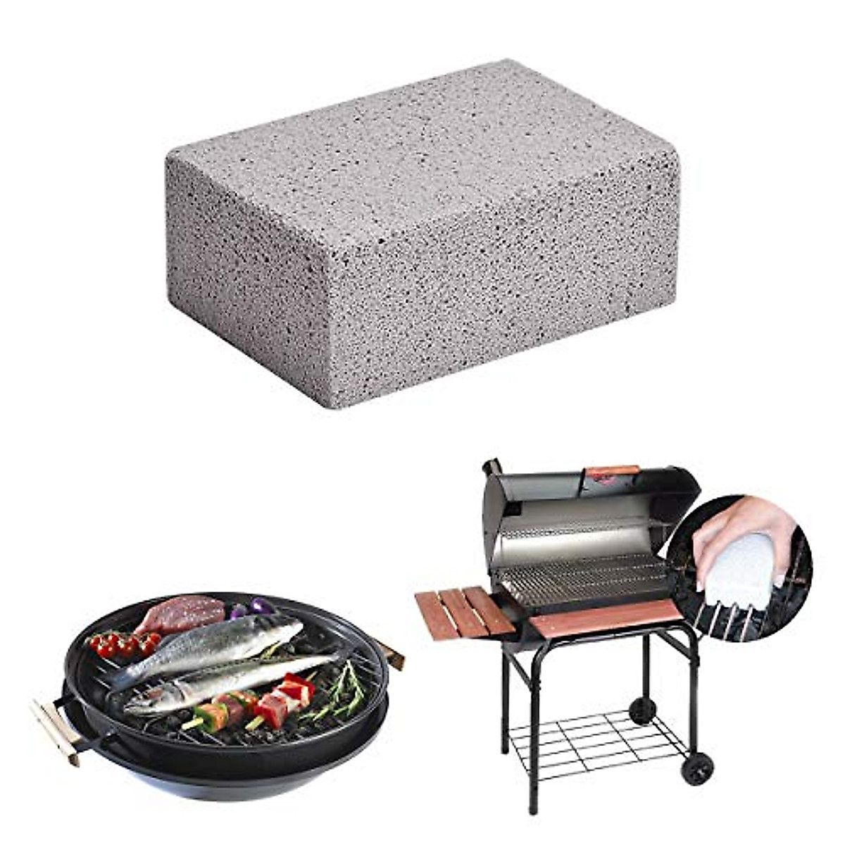 4 Pack Grill Cleaning Brick Block - Grill Stone/Griddle Cleaner Block - BBQ Grill Stones Cleaner - Remove Greases Stains Residues Dirt