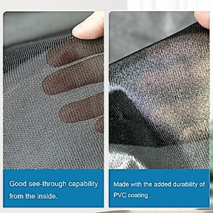 Solar Window Screen Mesh, Anti-UV Solar Screen Fabric Replacement 55" x 118", Adjustable Pollen/Dust/Floc/Rain Barrier Net for Windows, Door, Patio (Black)