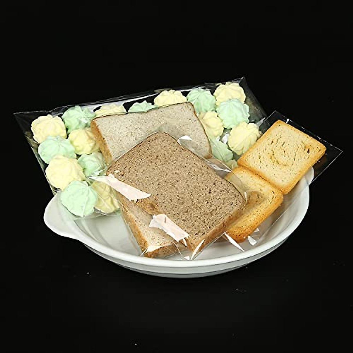 180Pcs Clear Self Sealing Cellophane Bags 5x7 Inches 1.4 Mils Clear Plastic Poly Bags Reusable Self Adhesive OPP Bags Cello Bags for 5x7 Photos, Bakery Cookie Bags, Treat, Jewelry, Envelopes, Cards