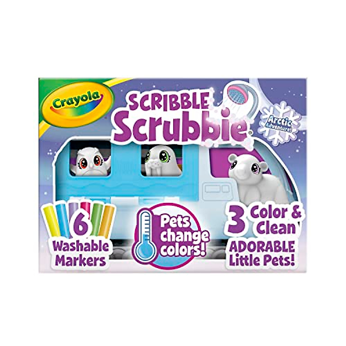 Crayola Scribble Scrubbie Pets Arctic Snow Explorer, Color & Wash Creative Toy, Gift for Kids, Age 3, 4, 5, 6