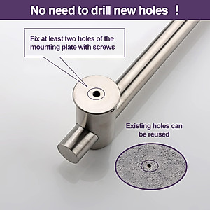 HAMOLER 24 Inch Shower Slide Bar with Adjustable Shower Holder Stainless Steel Wall Mount Sliding Bar, Brushed Nickel