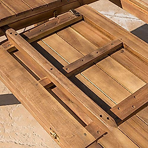 Christopher Knight Home Wilson Outdoor Expandable Acacia Wood Dining Table , Teak Finish