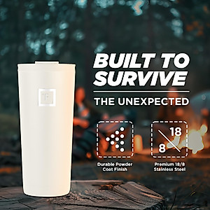 IRON °FLASK Classic Tumbler 2.0-2 Lids (Straw/Flip), Vacuum Insulated Stainless Steel Water Bottle, Double Walled, Drinking cup, Thermo Travel Mug - Cashmere Cream, 24 Oz