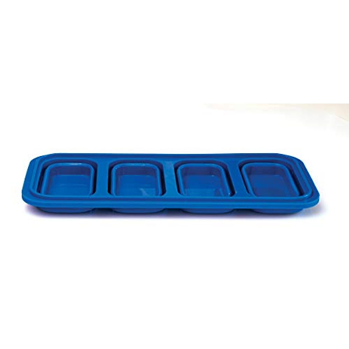 HIC Kitchen Prep-N-Freeze Portion Tray with Lid, Collapsible LFGB Silicone, 6-Ounce Sections