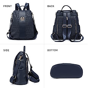MKP Women Fashion Backpack Purse Jean Denim Handbag Anti-Theft Rucksack Travel School Shoulder Bag with Wristlet