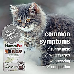 HomeoPet Feline Nose Relief Natural Pet Medicine, Nasal and Sinus-Tract Support for Cats of All Ages, 15 Milliliters