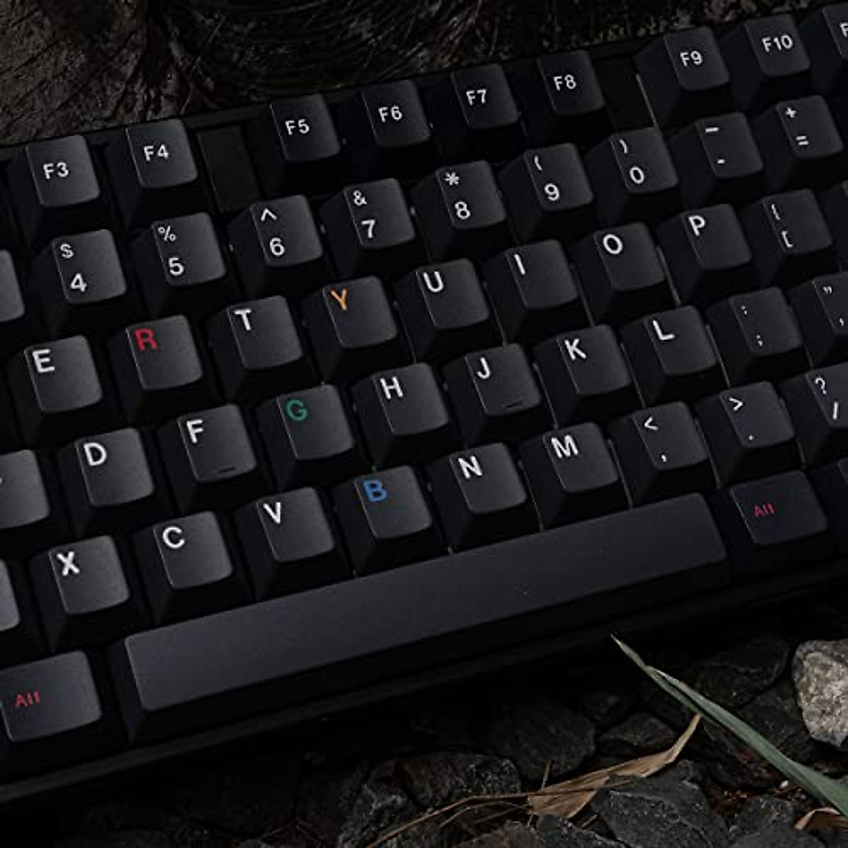 PBT Black Gray Keycaps 153 Keys Cherry Profile Custom ISO ANSI Keyboard Keycap Set for 60% 65% 70% 75% Cherry Gateron MX Switches Mechanical Keyboards