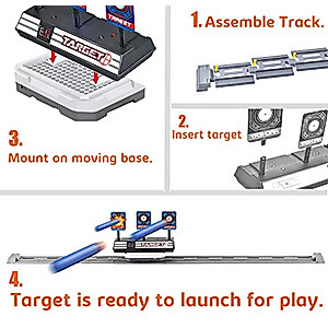 Gasince Running Shooting Target for Nerf Guns Compatible with Nerf N-Strike Elite, Mega & Rival, Electronic Scoring Auto Reset Digital Targets, Ideal Gift Toy for Kids Boys & Girls