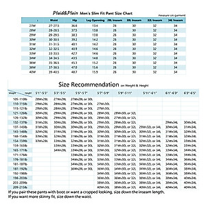 Plaid&Plain Men’s Slim Fit Dress Pants Stretch Dress Pants 8101Black 30X30