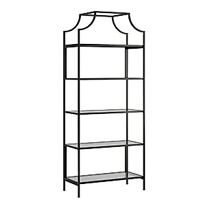 Sauder Harvey Park Bookcase, L: 30.00" x W: 14.49" x H: 70.87", Black Finish