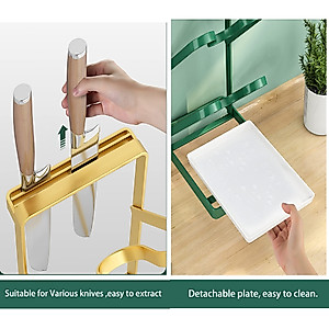 Pot Lid Organizer, Spoon Rest, Knife Rack, Multi-function Pot Lid Pan Cooking Board Spatula Kitchen Utensil Stand Cover Holder, Wall/Door Mounted Cabinet Storage Organizer with Removable Tray